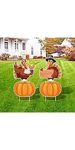 Amazon.com : Arosche Large Thanksgiving Yard Signs 8pc with Stakes ...