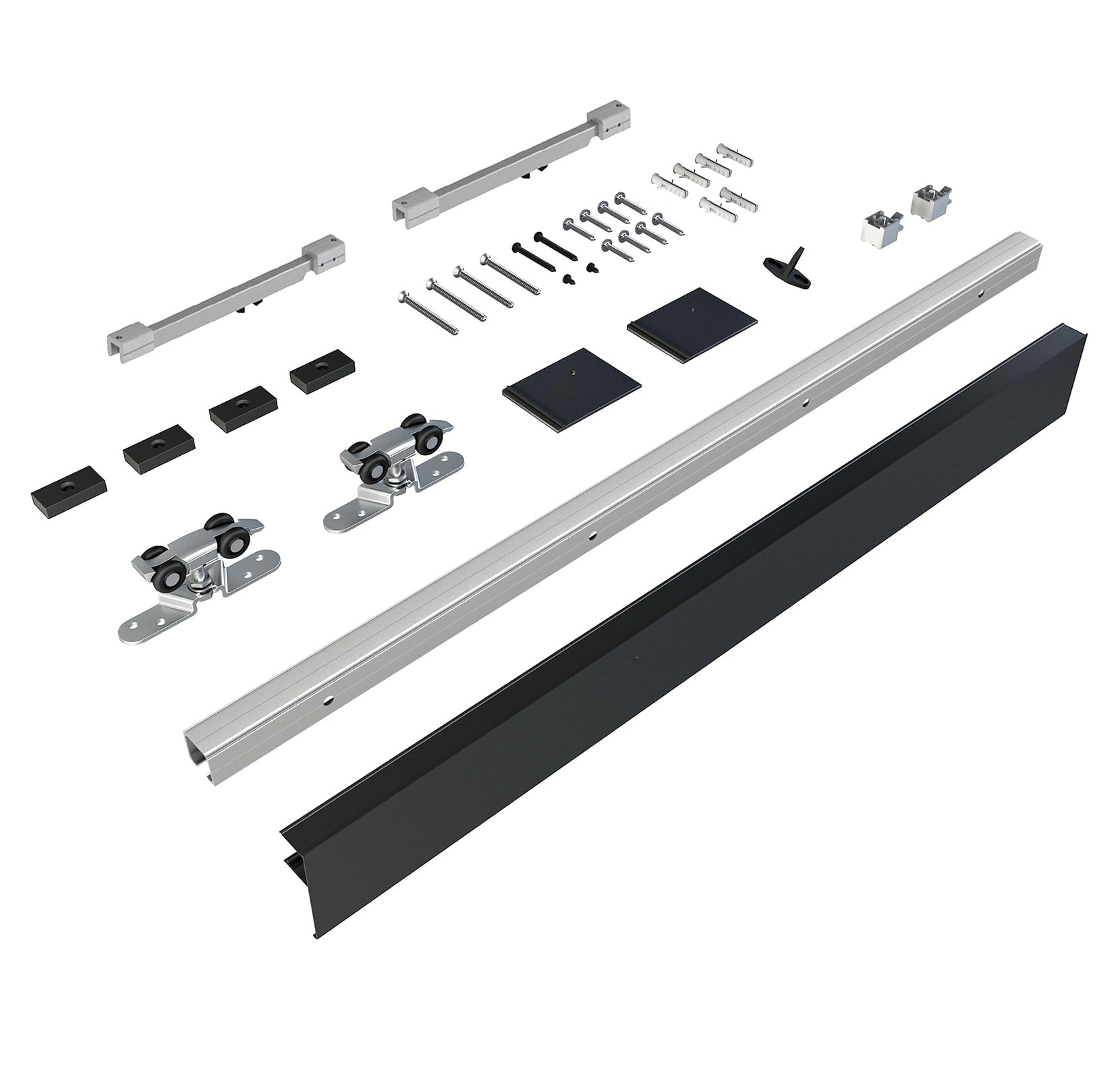 Buy JUBEST 6FT Barn Door Hardware Kit, Aluminium Alloy Box Rail Hidden ...