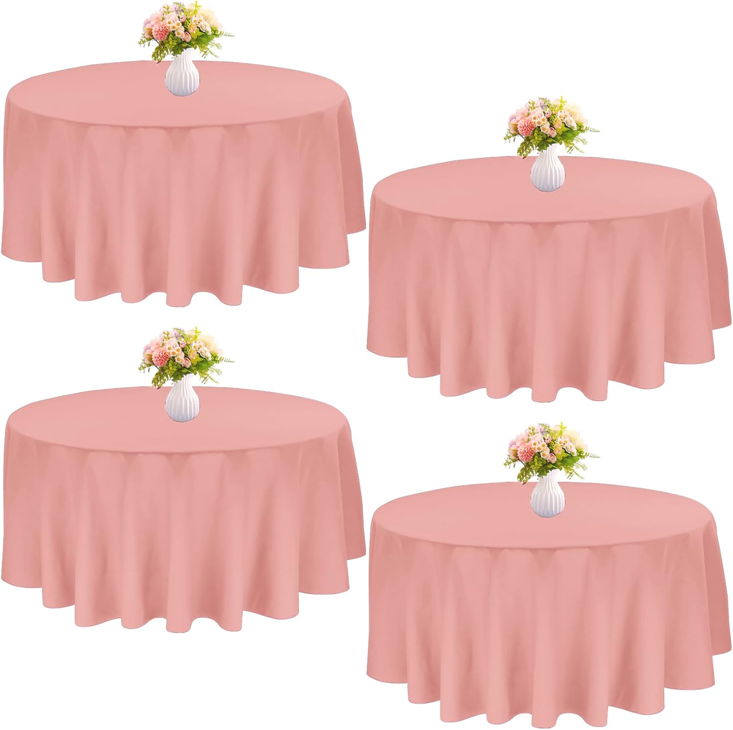 Amazon.com: JALANCY 4 Pack 90 Inch Round Tablecloth Polyester Washable ...