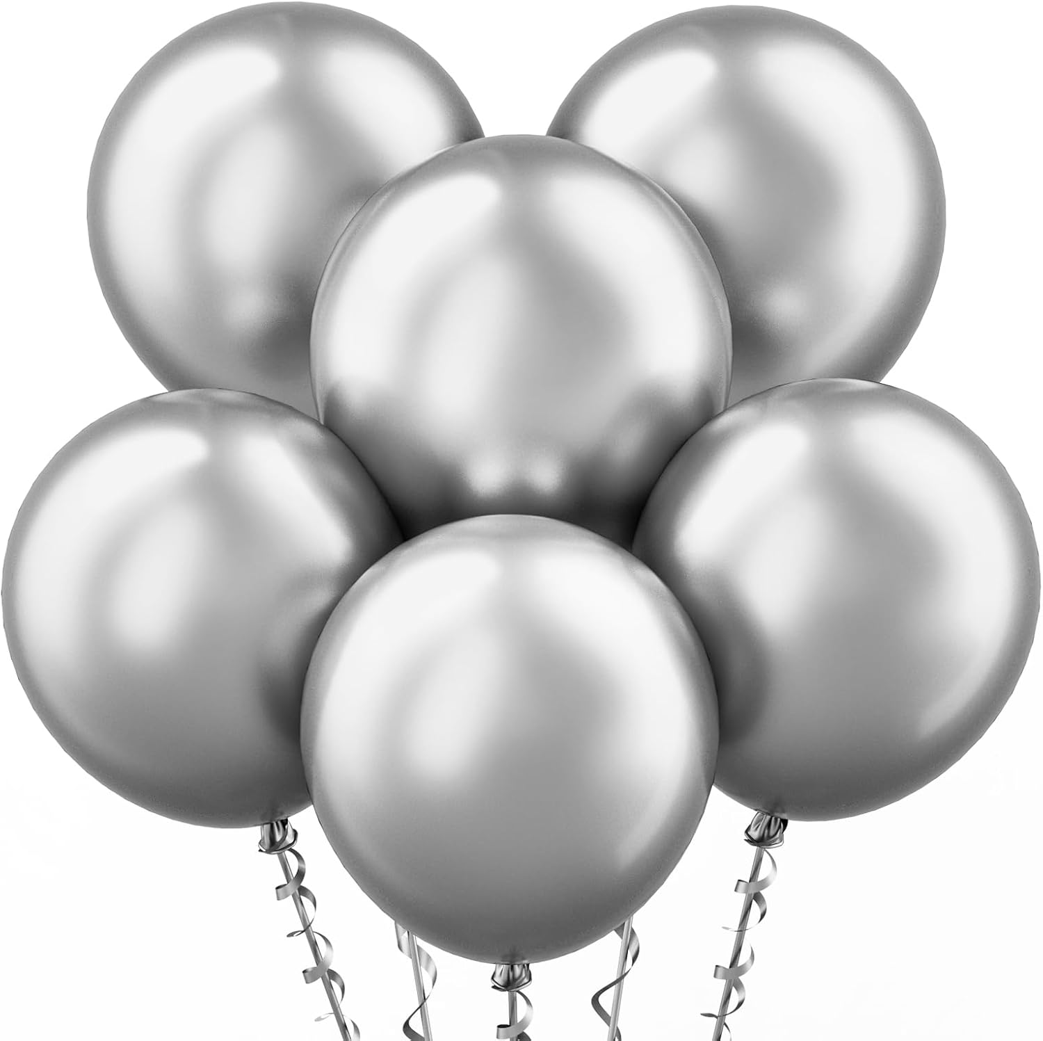 Amazon.com: Bezente Metallic Silver Balloons 18 Inch - 30 Pack Large ...