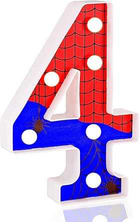 XIHIRCD Spider LED Light Number, Spider Web Number Lights Led Light up ...