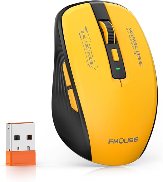 Amazon.com: FMOUSE Wireless Mouse (Bluetooth & 2.4GHz USB) with Forward ...