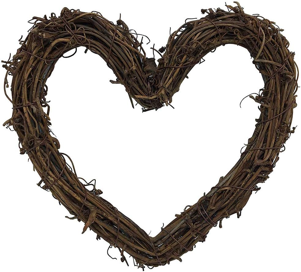 Amazon.com: Dried Rattan Ring Wedding Heart Wreath Twig Wreaths Heart ...