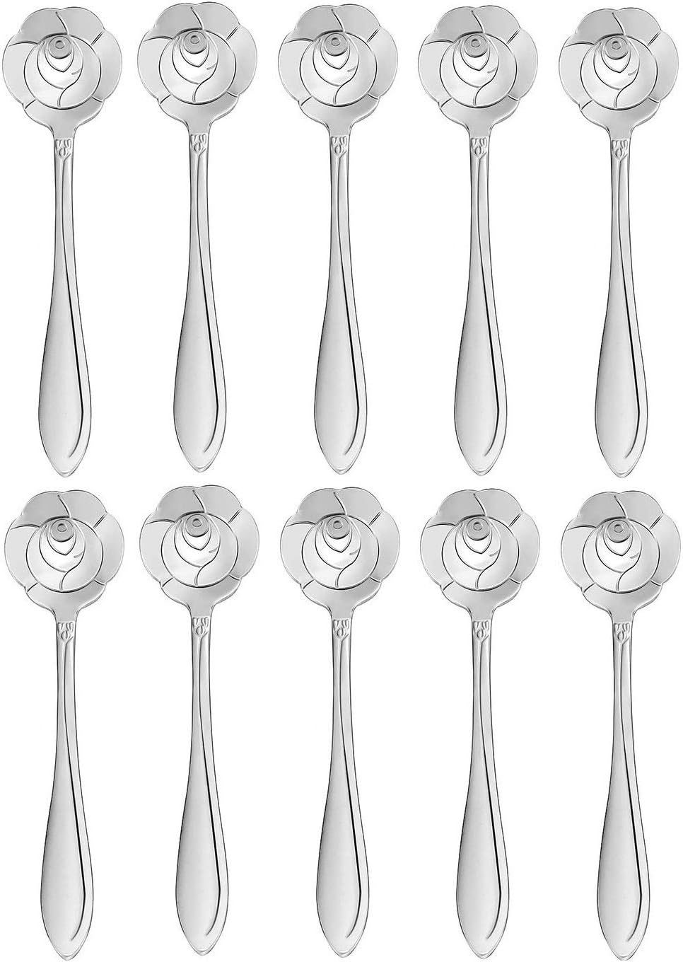 Amazon.com: ERCRYSTO Stainless Steel Tableware Creative Flower Coffee ...
