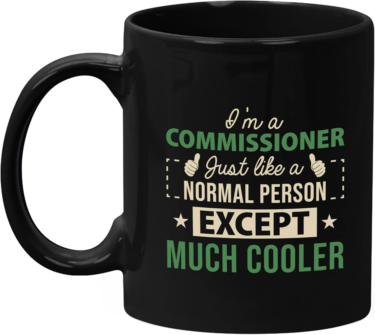Commissioner Mug Gifts 11oz Black Ceramic Coffee Cup, 56% OFF