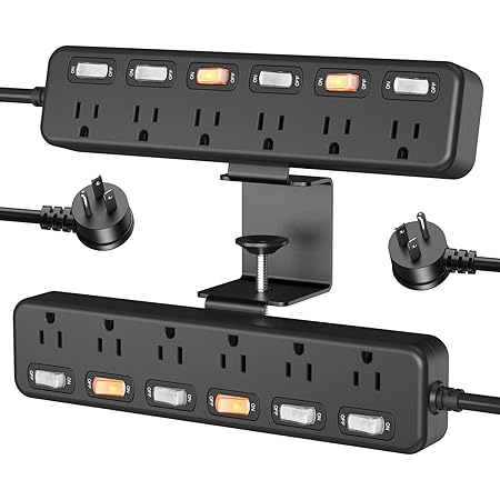 Amazon.com: VILONG 2 in 1 Desktop Edge Power Strip,Removable Clamp ...