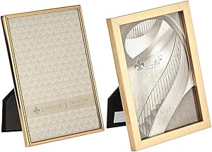 Amazon.com - Lawrence Frames 5x7 Simply Gold Metal Picture Frame ...