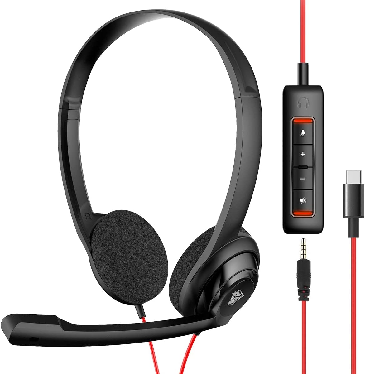 Amazon.com: NUBWO HW02 Wired Office Headset with Mic, USB C/3.5mm Jack ...
