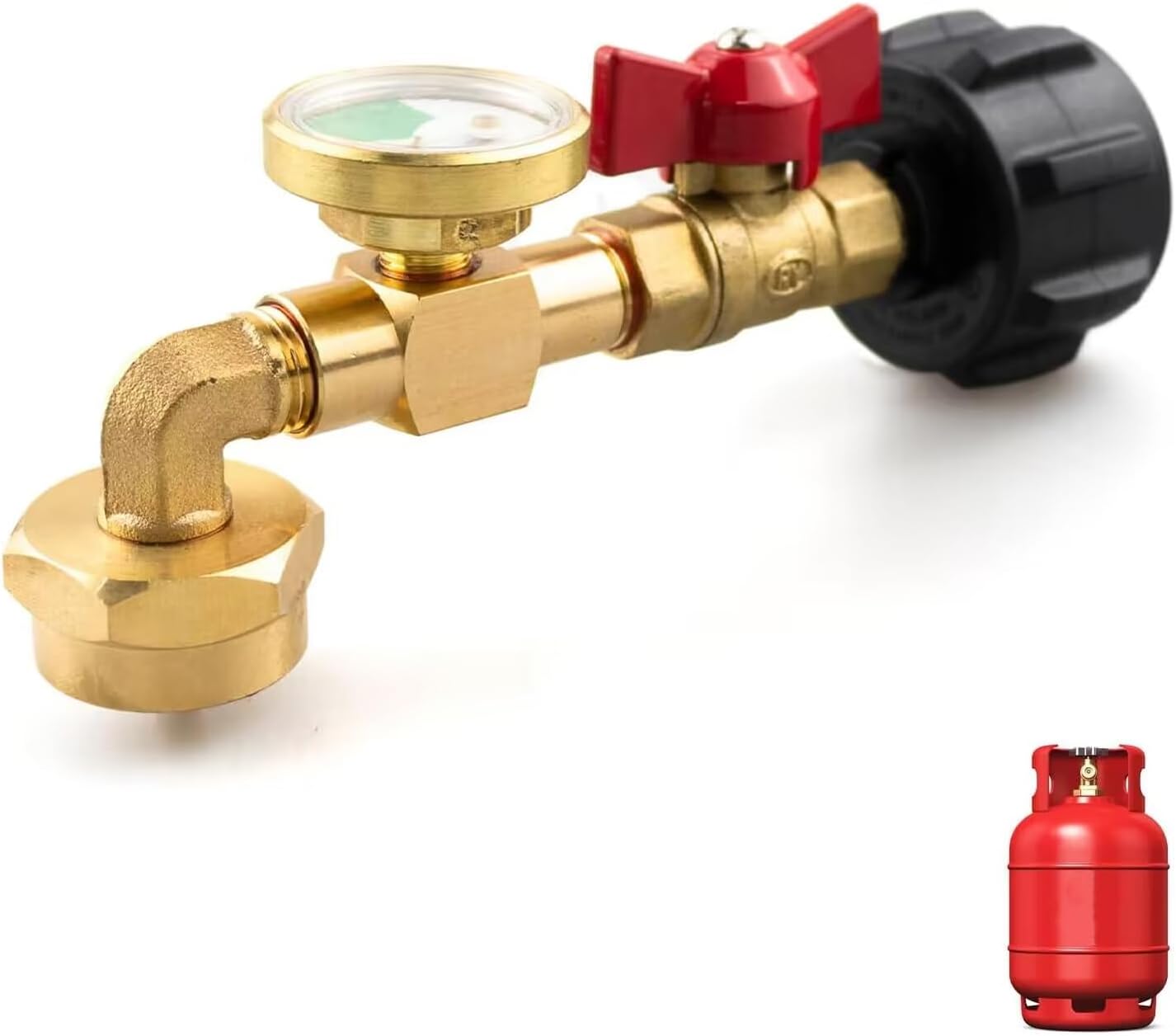 Amazon.com : GUQIANLU Propane Tank Elbow Refill Adapter with Gauge ...