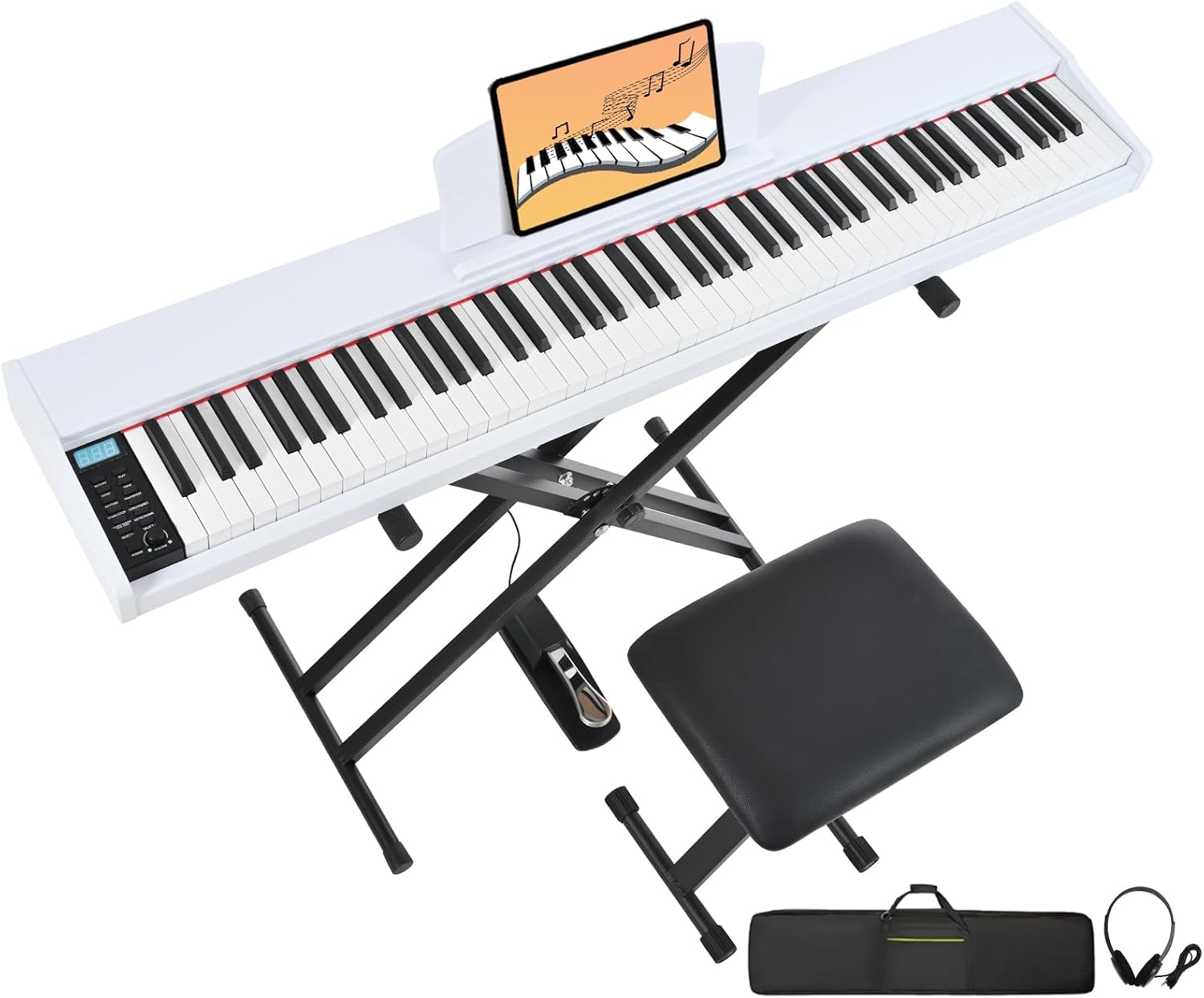 Amazon.com: MSTNE Digital Piano 88 Key Weighted with Piano Bench, 88 ...