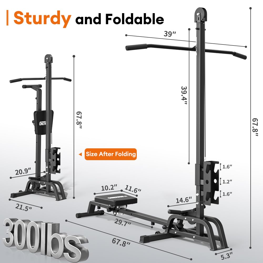 Snapklik.com : ONETWOFIT Foldable Rowing Machine & LAT Pull Down ...