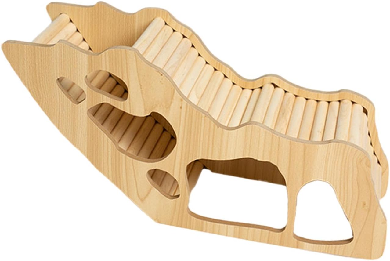 Wooden Hamster Hideout Hamster Tunnel with Ladder Syrian Hamsters Toys ...