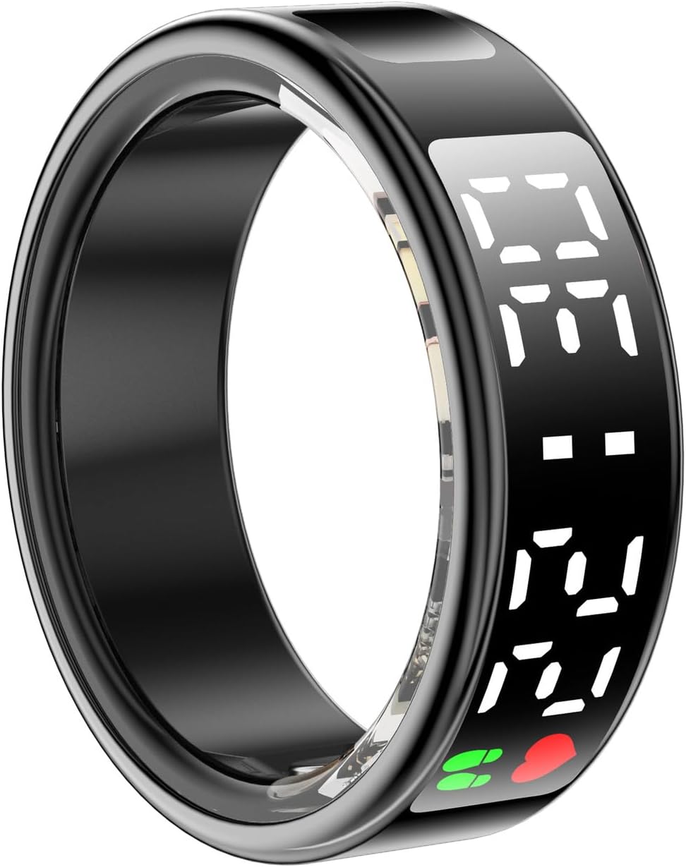 Smart Ring Health Tracker, Activity Ring with Touch Screen, IP68 ...