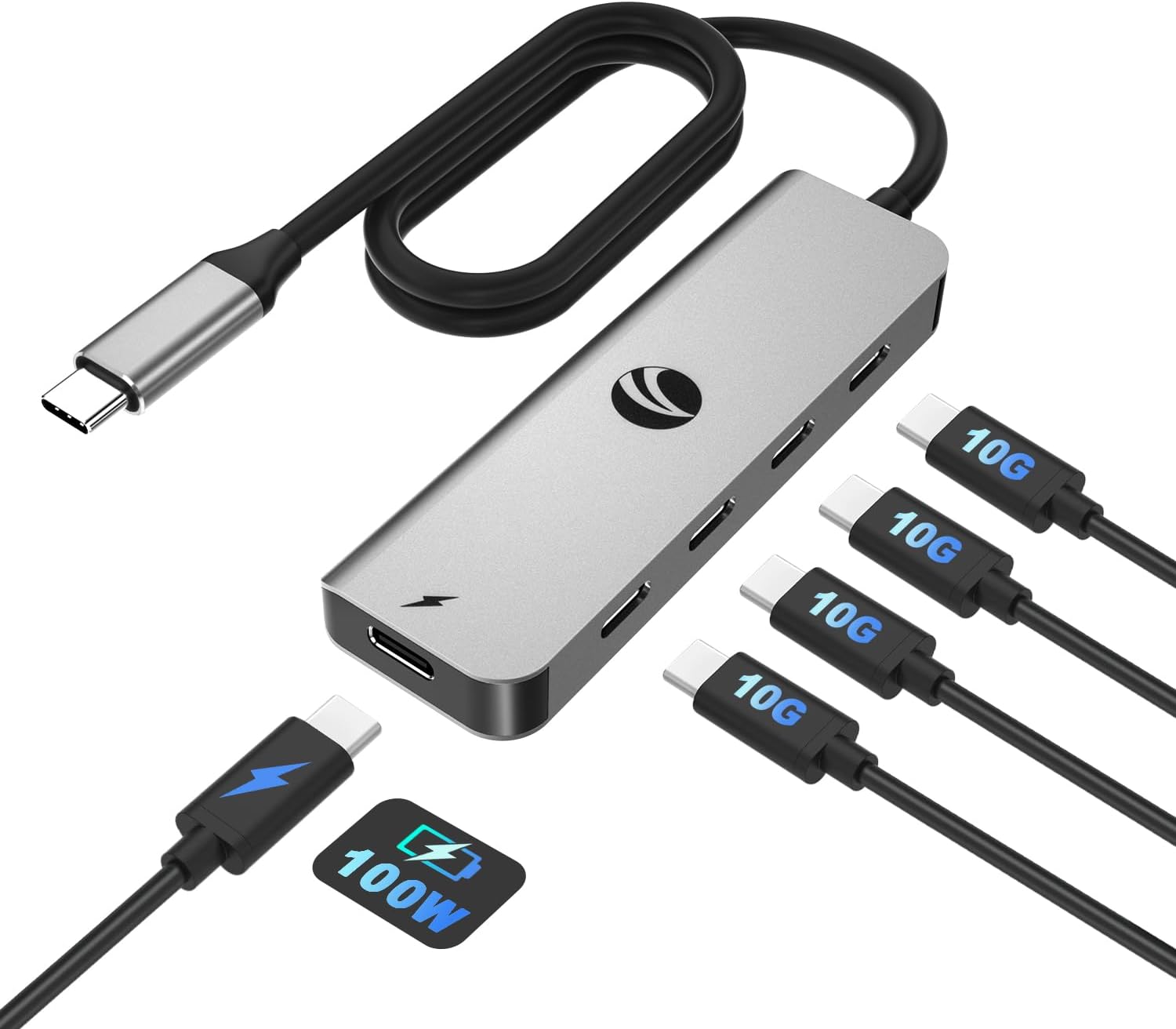 VCOM Hub USB C 10 Gbps avec 4 ports USB C 3.2 Gen 2, Power Delivery 100 ...