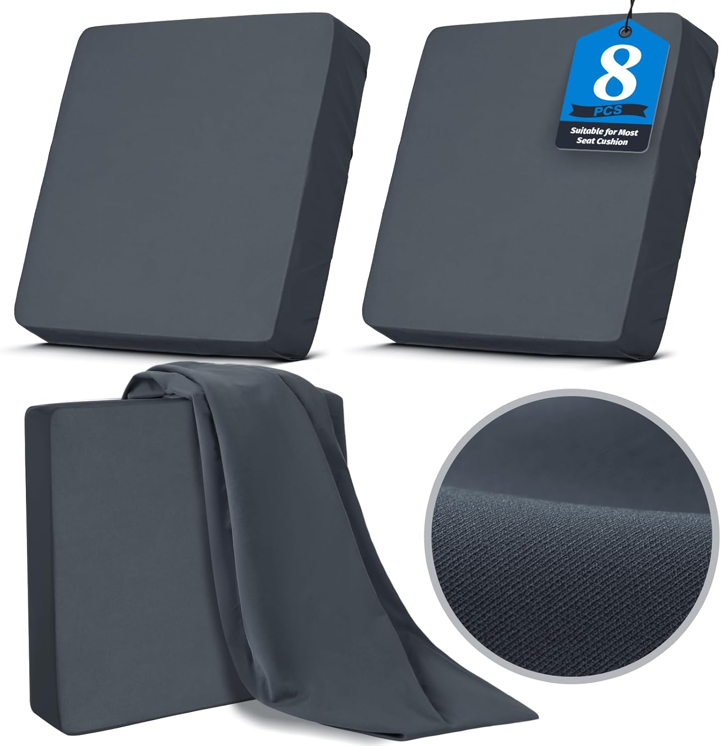 Amazon.com : 8Pcs Outdoor Cushion Waterproof Slipcovers Stretch Patio ...