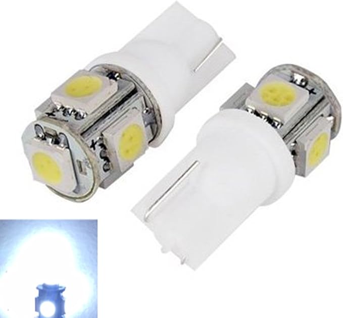 Amazon.com: 2pcs Universal White T10 5-SMD LED Car Light Bulb ...