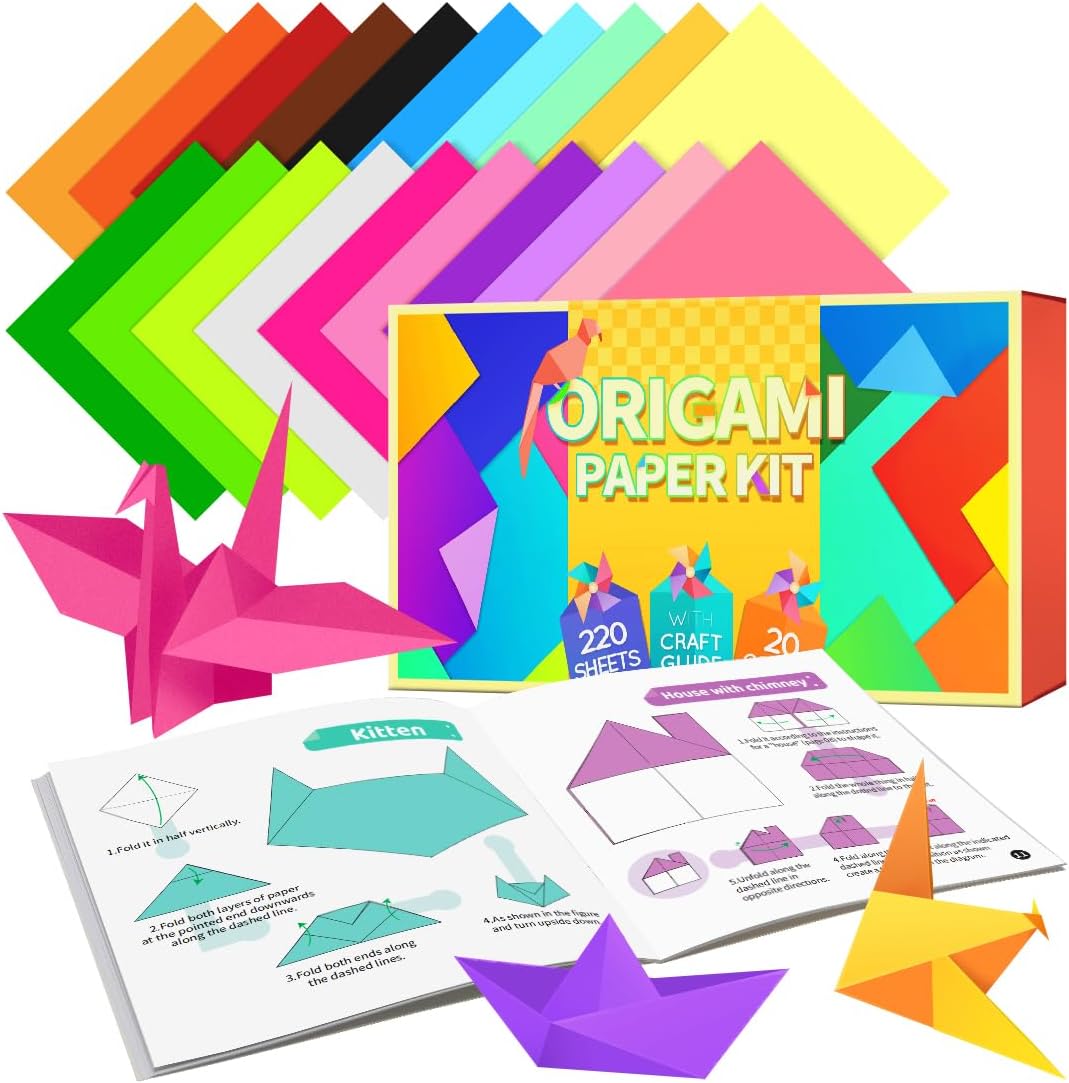 Tiehuoxia Origami Paper, 20 Colors Double Sided Origami, 220 Sheets ...