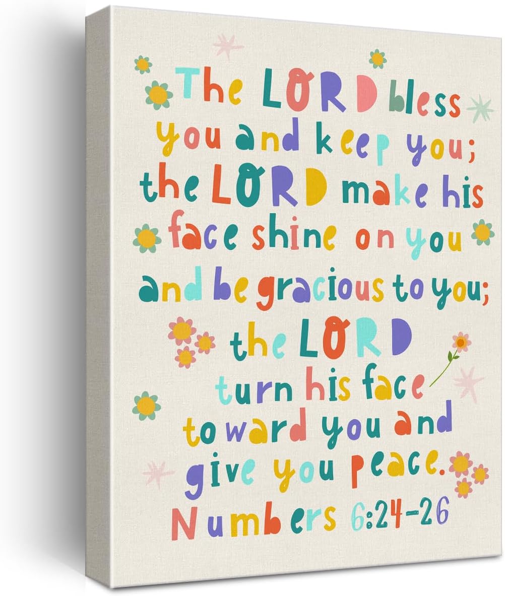 Amazon.com: Christian Boho Nursery Bible Verse Wall Art Canvas Painting ...