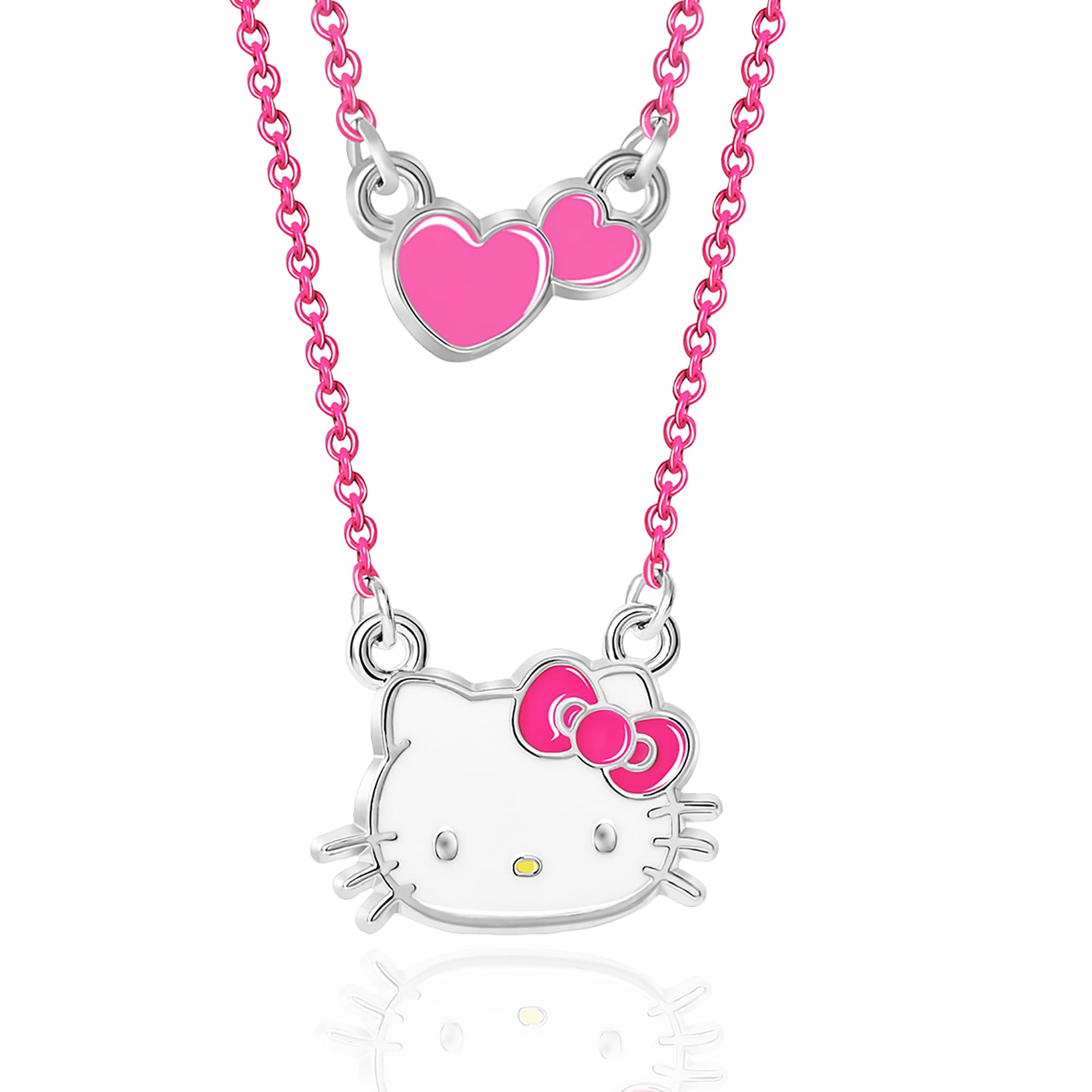 Amazon.com: SALLY ROSE Sanrio Hello Kitty Pink Enamel Layered Necklace ...