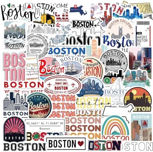 Amazon.com: 50pcs Boston Stickers for Water Bottle Love Boston Stickers ...