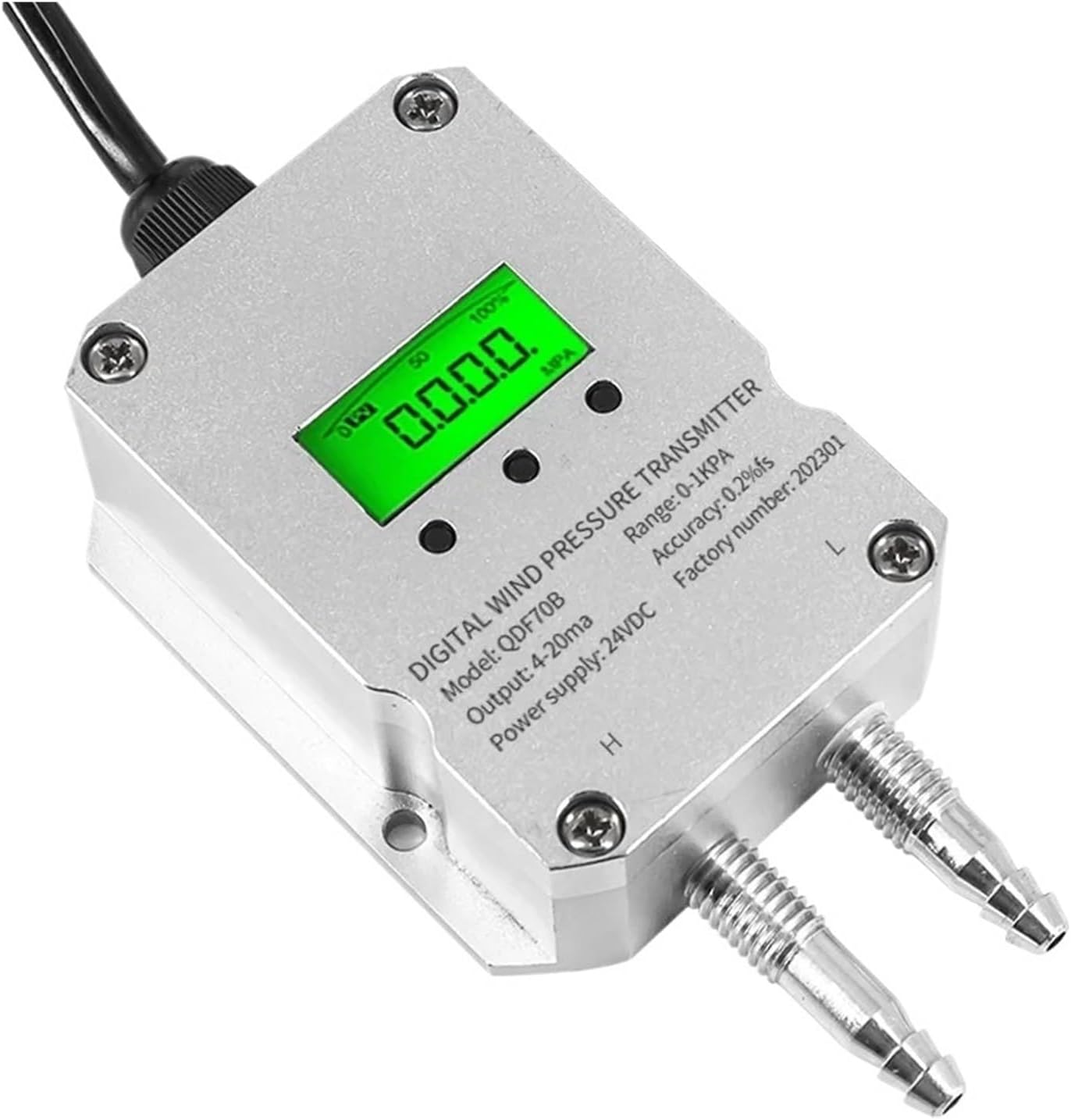 Amazon.co.jp: LCD ディスプレイ 4-20ma RS485 絶対差圧センサー送信機空調圧力センサー (Color : 4-20mA Output, Size : -1-1 ...