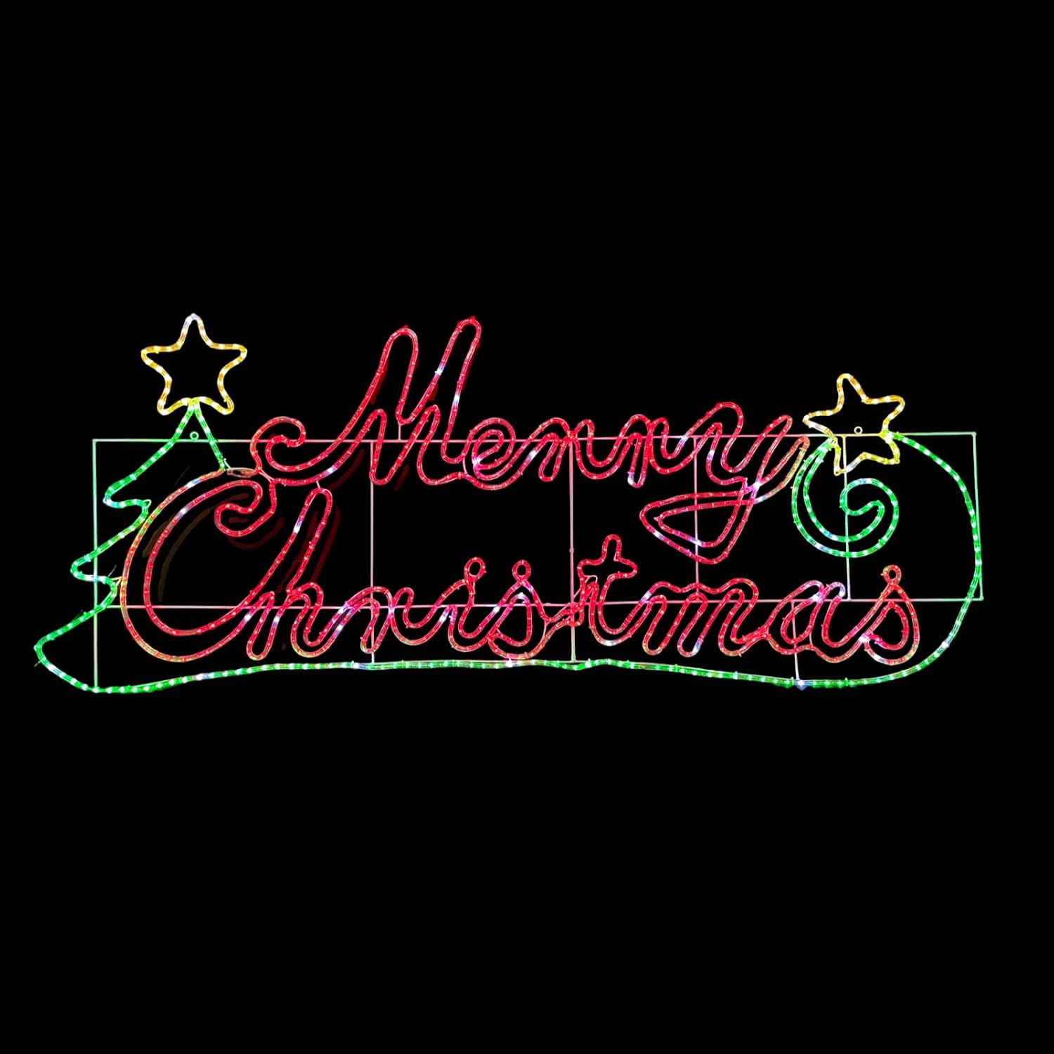 Christmas LED Motif Double Outlined Merry Christmas 204x81cm Indoor ...