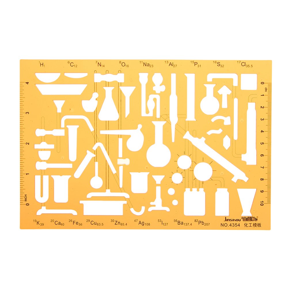 Buy MYAMIA Chemistry Laboratory Experiment Symbols Drawing Template Kt ...