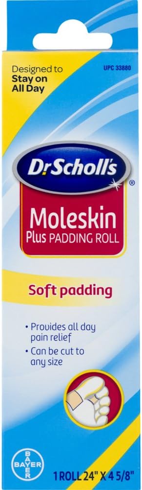 Amazon.com: Dr. Scholl's Moleskin Plus Padding Roll 1 Each (Pack of 4 ...