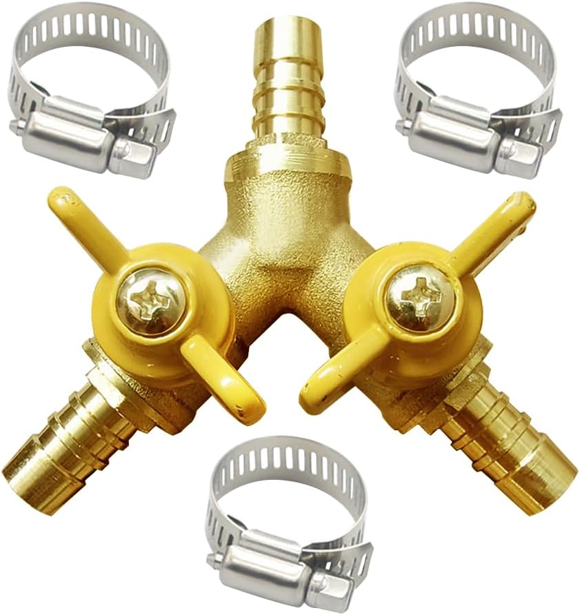Amazon.com: BesNPT 3/4" Hose Barb valve, Brass 3 Way Shut Off Valve Y ...