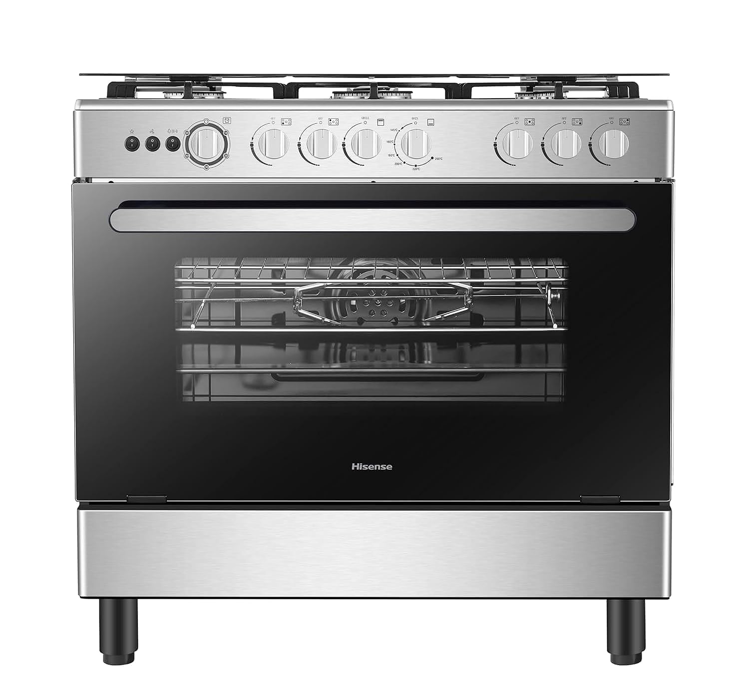 Buy Hisense 90cm Freestanding Cooker,5 Pool burner with FFD, Cast Iron ...