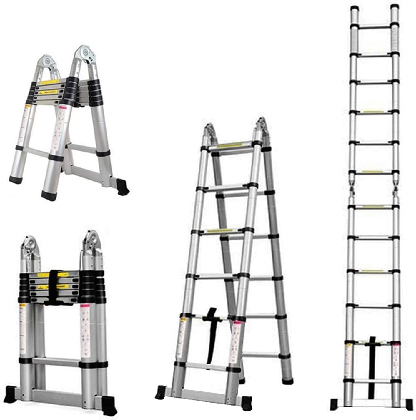 BOWEITI 12.5FT Telescoping Ladder,Telescoping A Frame Ladder with ...