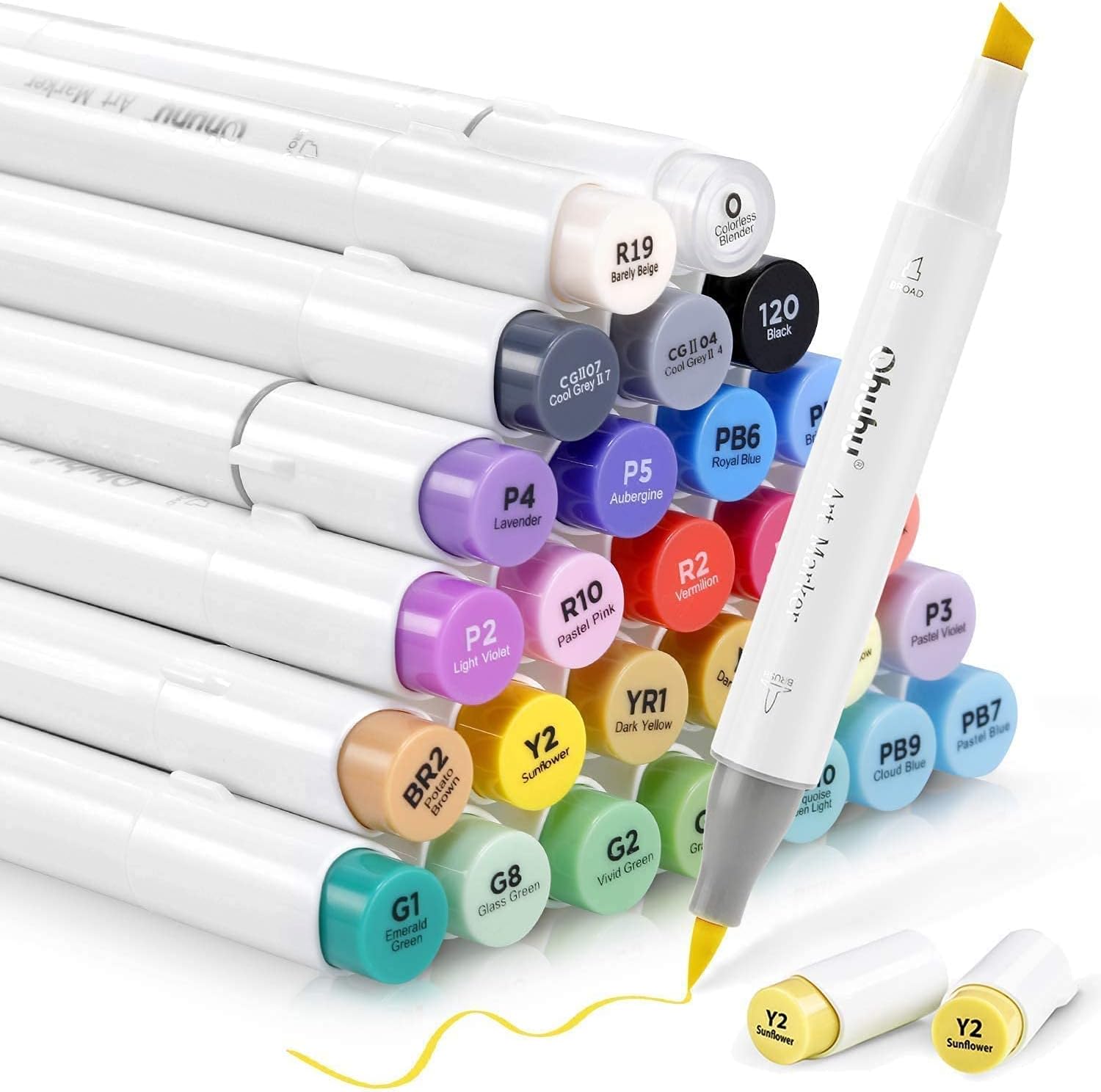 Ohuhu Marker Stifte Set, Pinsel Marker Stift Doppelseitige Farbspitz ...