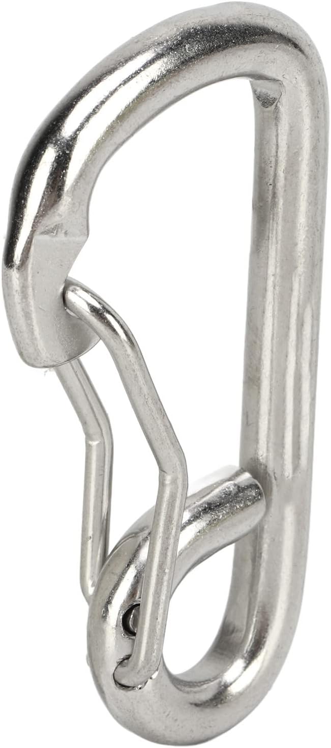 SHOWAY 4PCS Spring Snap Hooks Carabiner, 304 Premium Stainless Steel 3. ...