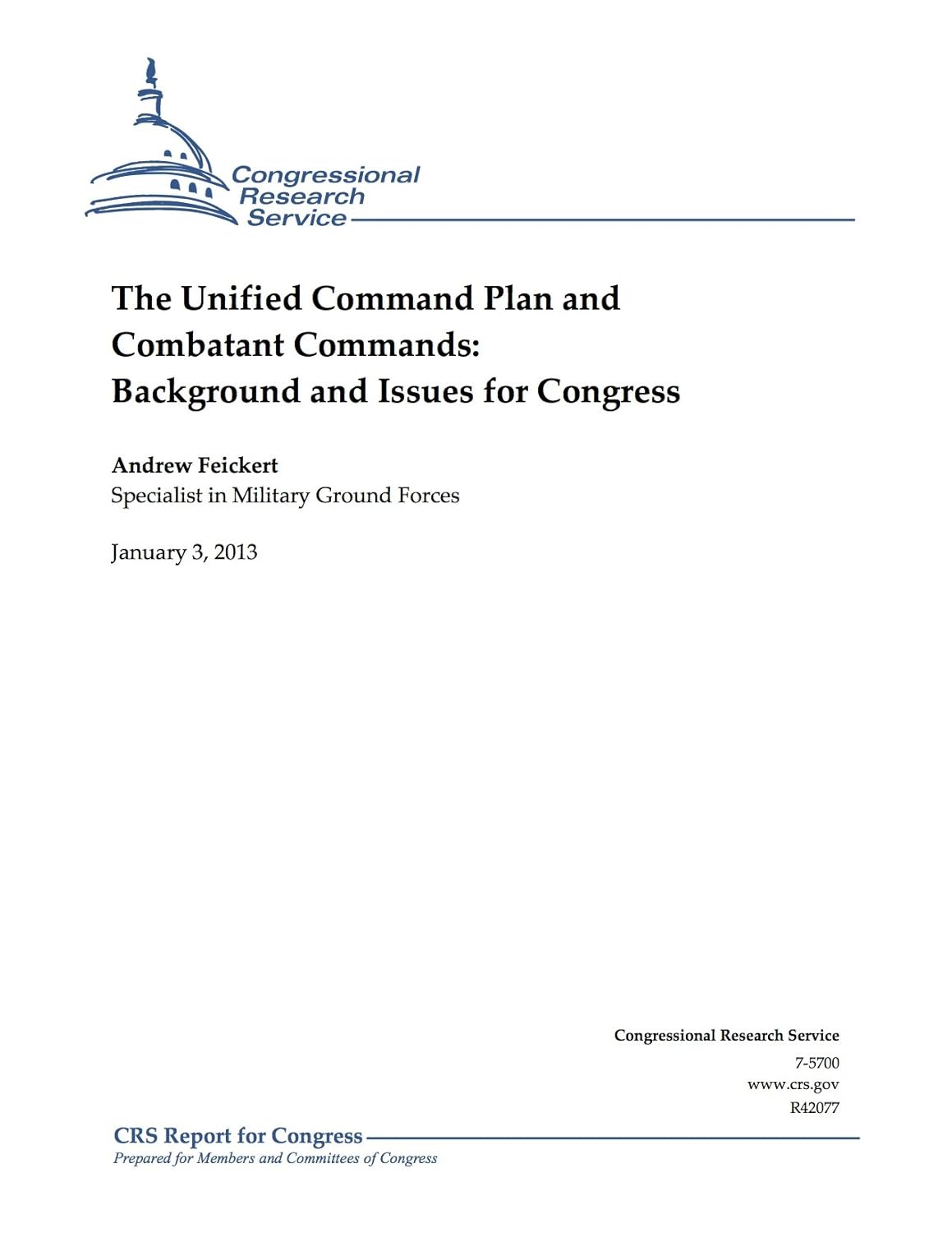 Amazon.com: The Unified Command Plan and Combatant Commands: Background ...