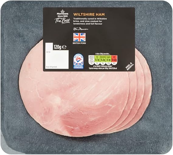 Morrisons The Best Sliced Wiltshire Ham 120g : Amazon.co.uk: Grocery