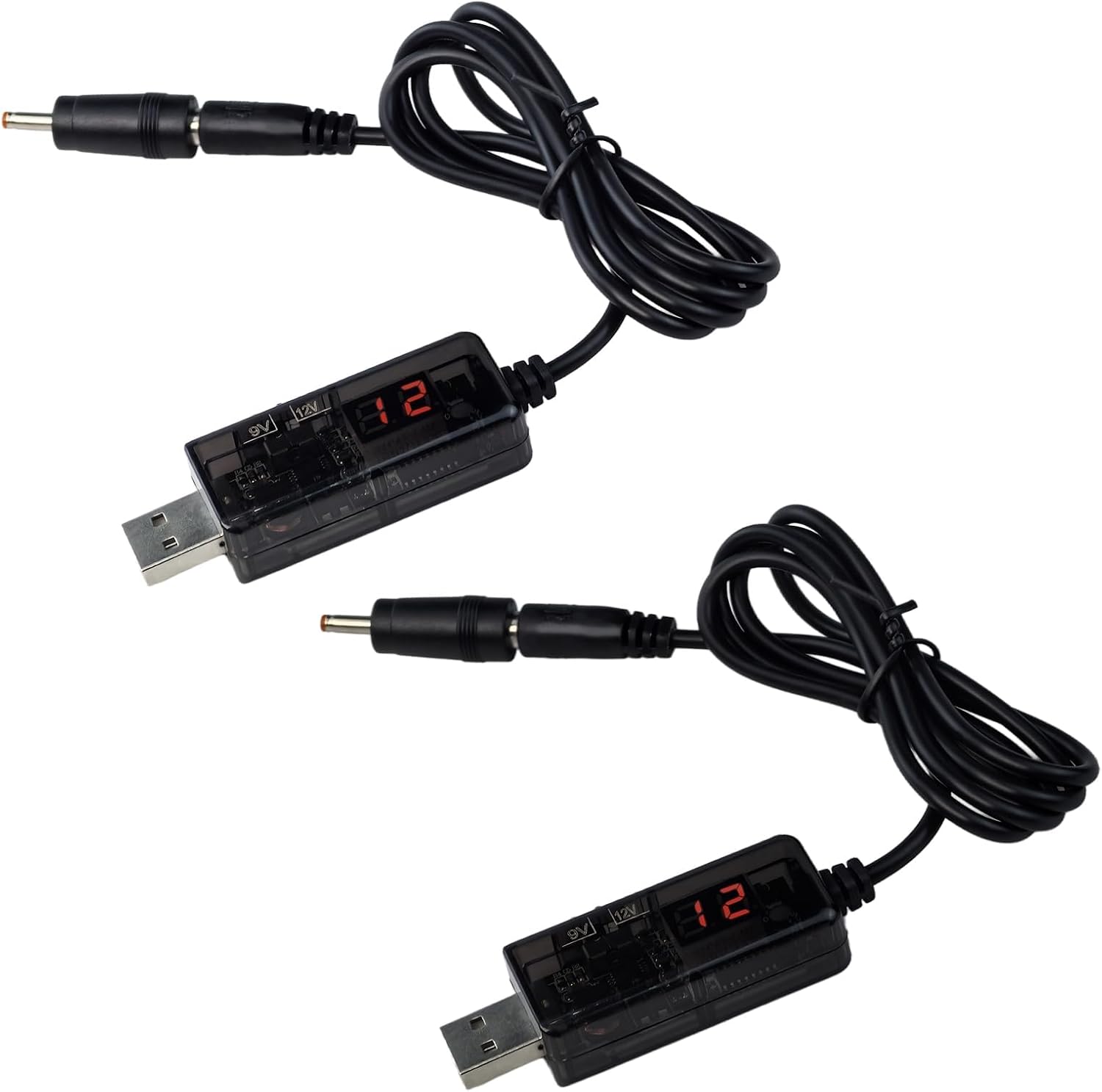 2 Pcs USB Boost Converter Cable, 5V to 9V/12V Step-Up Power Cable with ...