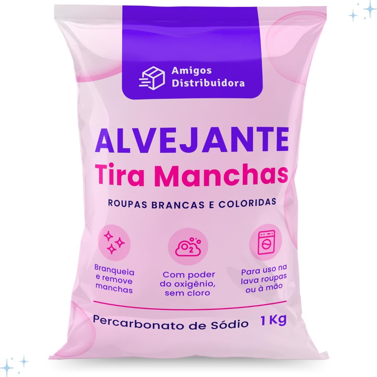 Alvejante sem Cloro 1kg Roupas Brancas e Coloridas Percarbonato de ...