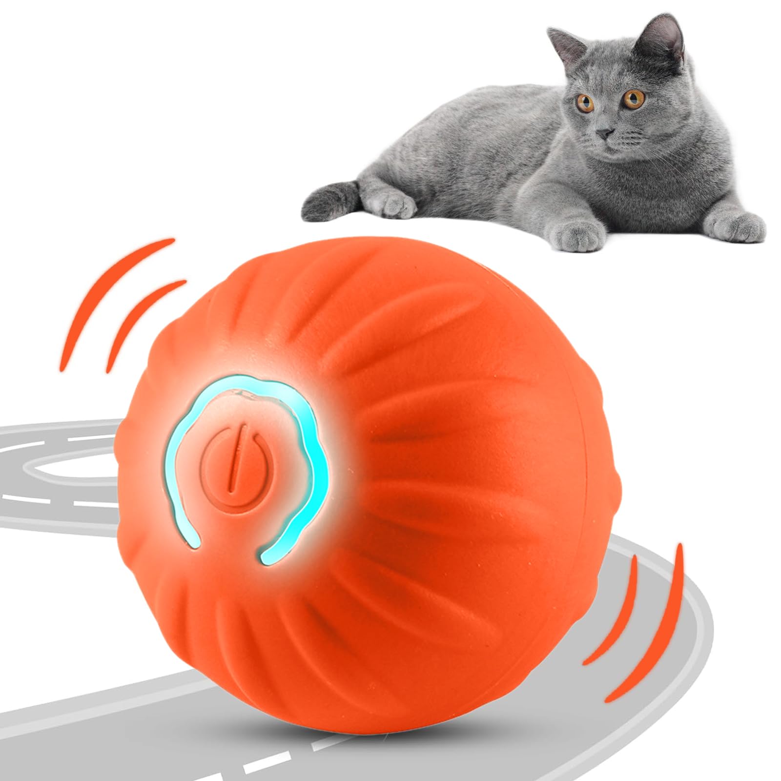 jiuhao Cat Toy Electric Ball,Interactive Smart Jumping Ball Cat Toy USB ...