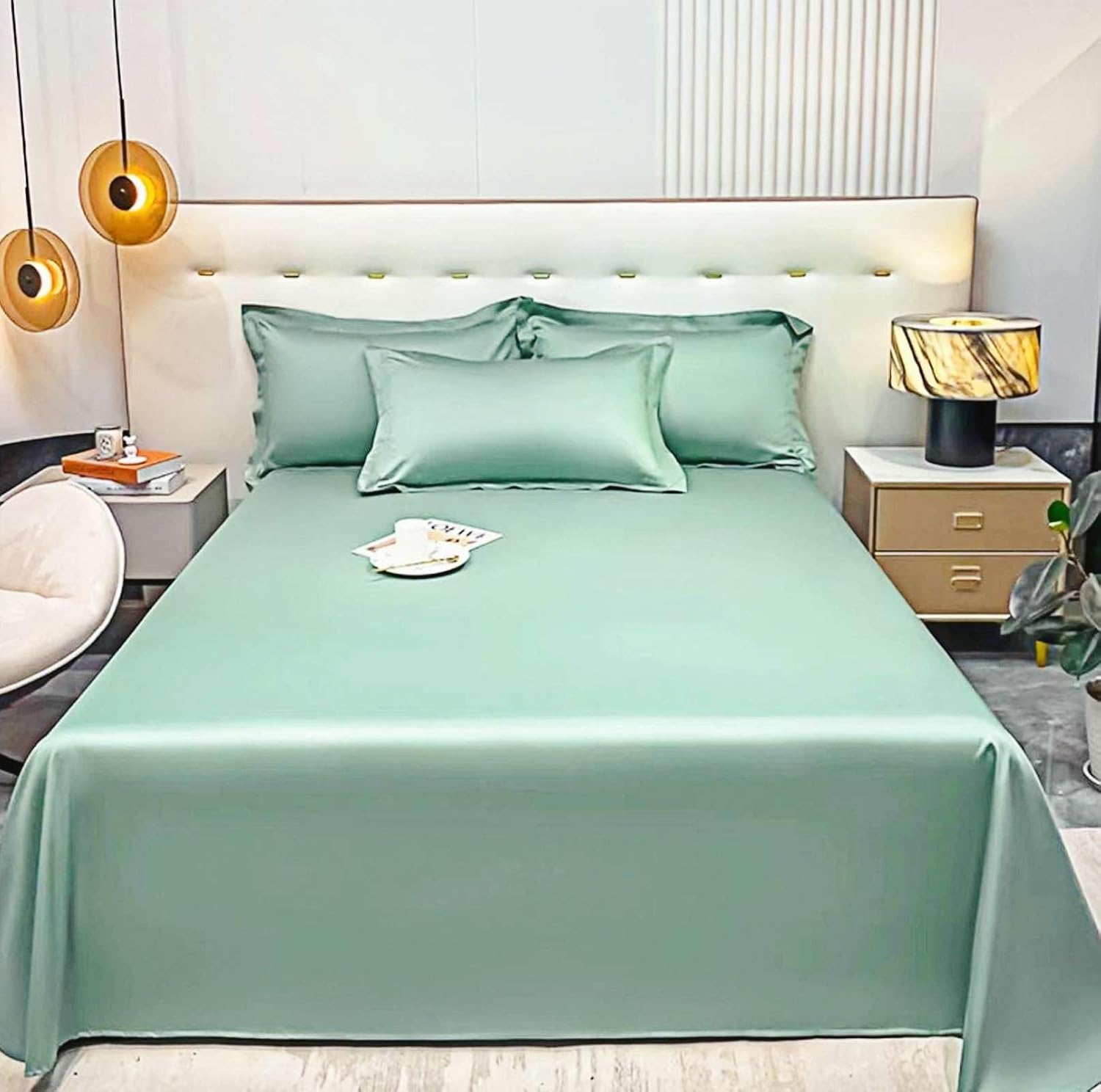 Amazon.com: Twin Size Flat Sheet Only, Soft 300 Thread Count 100% ...