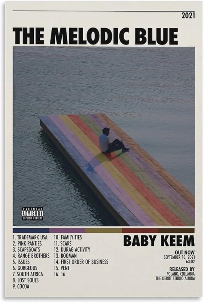 Amazon.com: XIAOMA Baby Keem The Melodic Blue Album Cover Poster Canvas ...