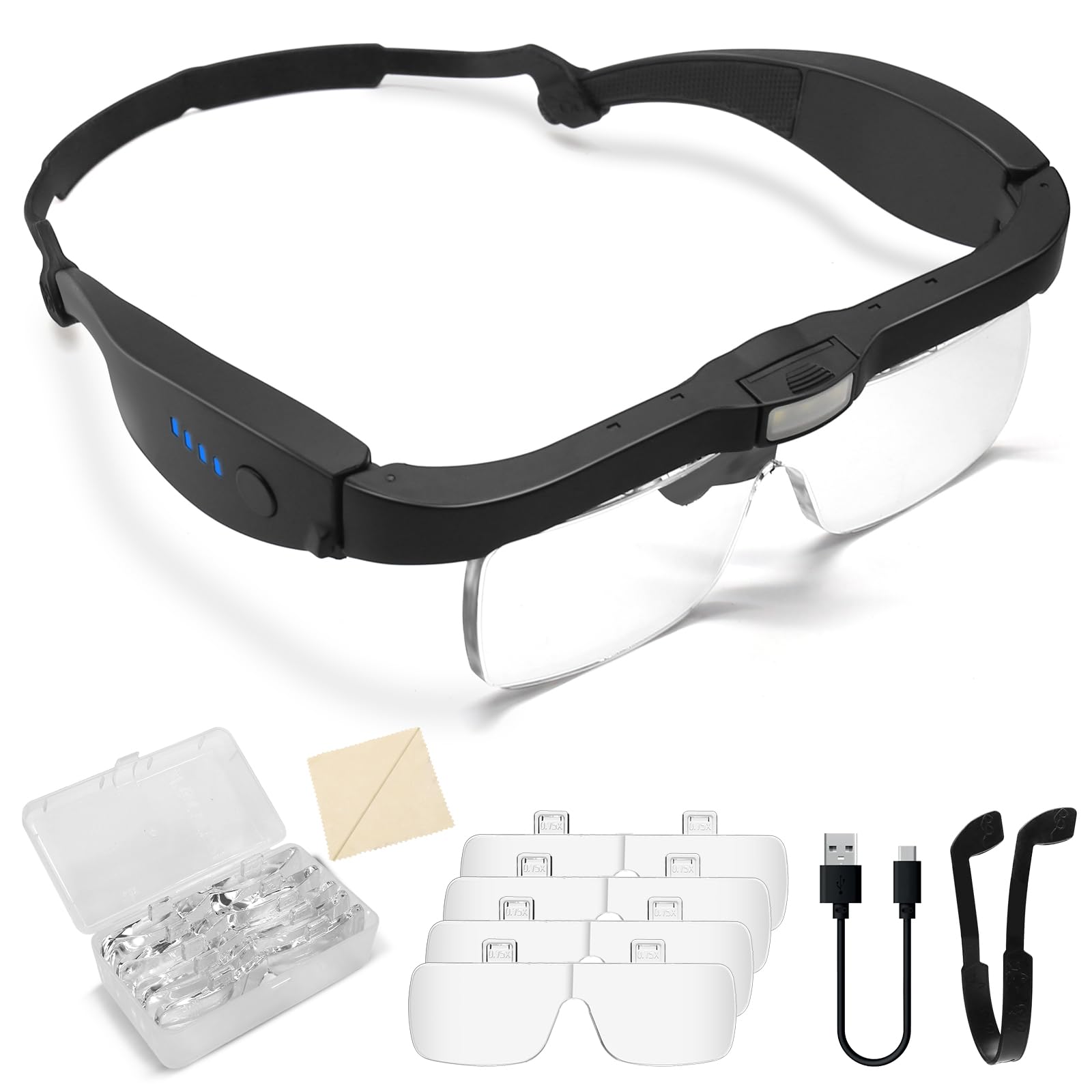 Magnifying Glass with Light Hands Free, Rechargeable Magnifying Glasses ...