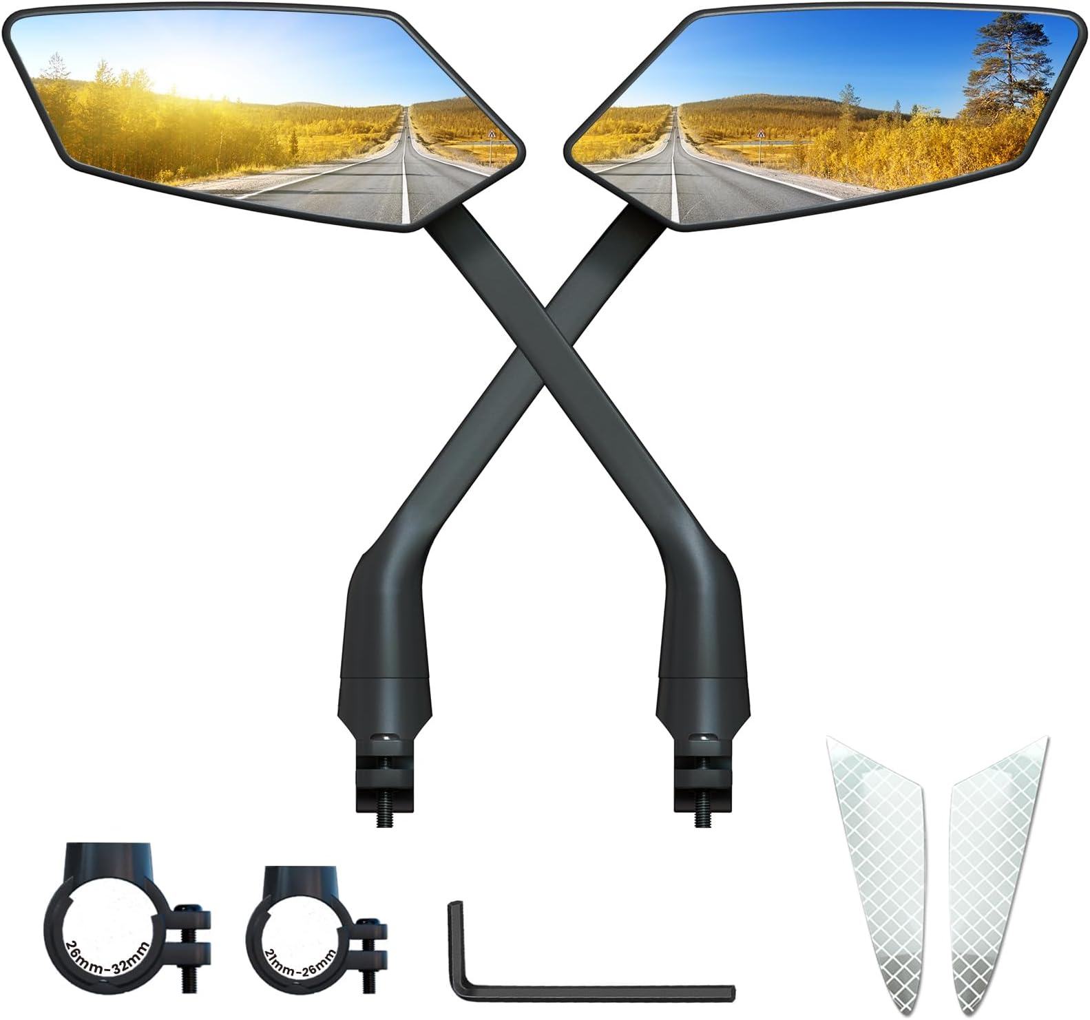 Electric Scooter Rear View Mirrors - 360° Rotating Wide-angle Rearview ...