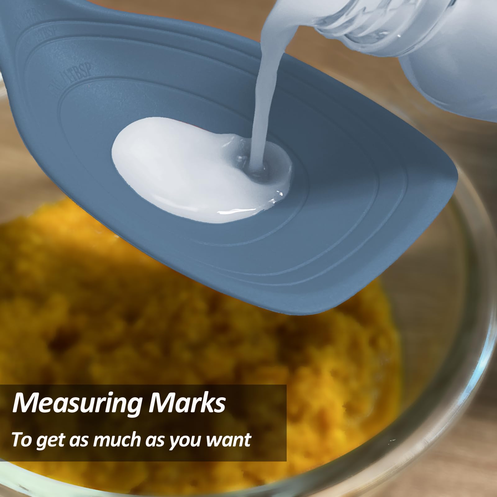 Snapklik.com : Large Silicone Cooking Spoon, Non-Stick Solid Spoon Set
