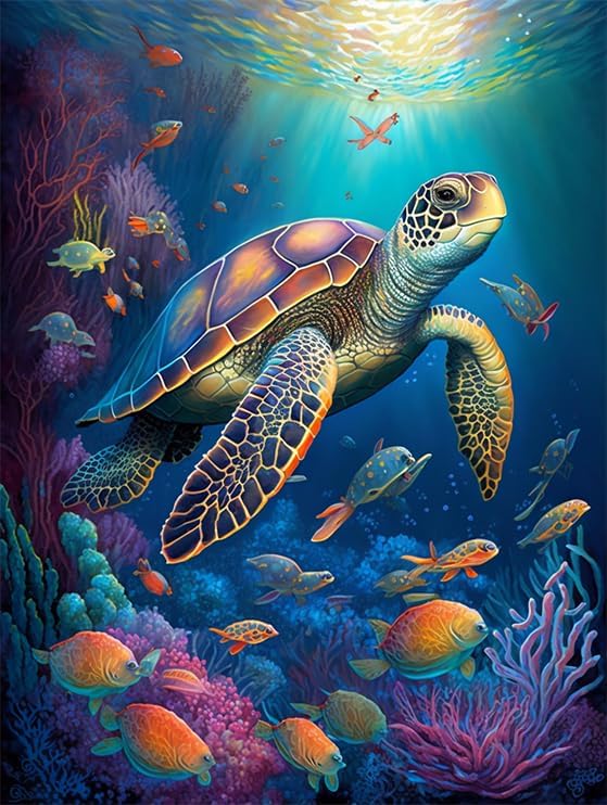 Amazon.com: Sea Turtle Diamond Painting Kits for Adults and Kids, DIY ...