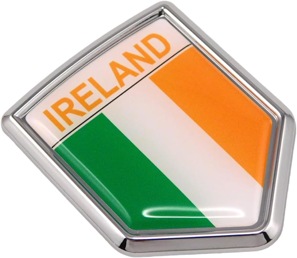 Amazon.com: Ireland Decal Irish Flag Car Chrome Emblem Badge 3D Sticker ...