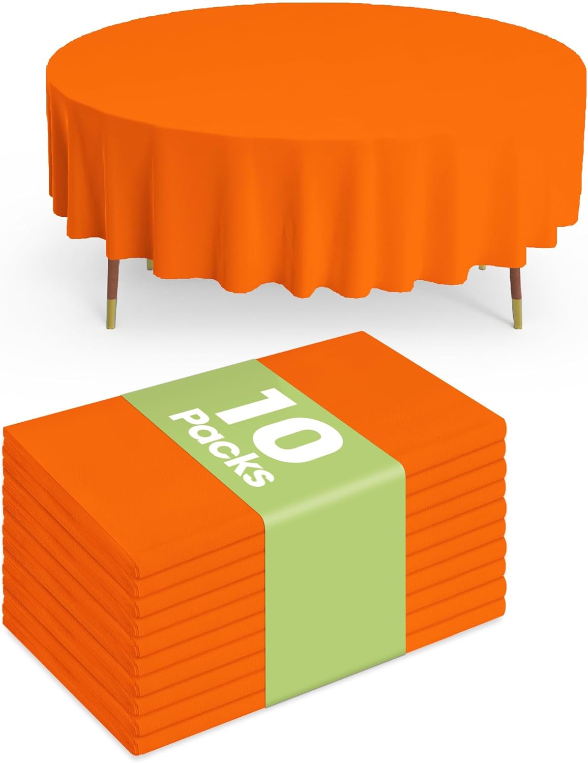 Amazon.com: Pureegg Plastic Table Cloth Disposable 10 Pack, 84'' Round ...