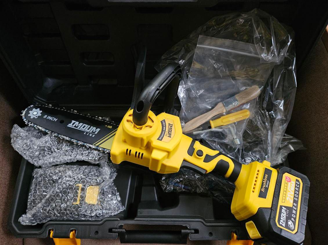Mini Chainsaw Cordless 8 Inch with Double 21V 3.0Ah Battery Electric ...