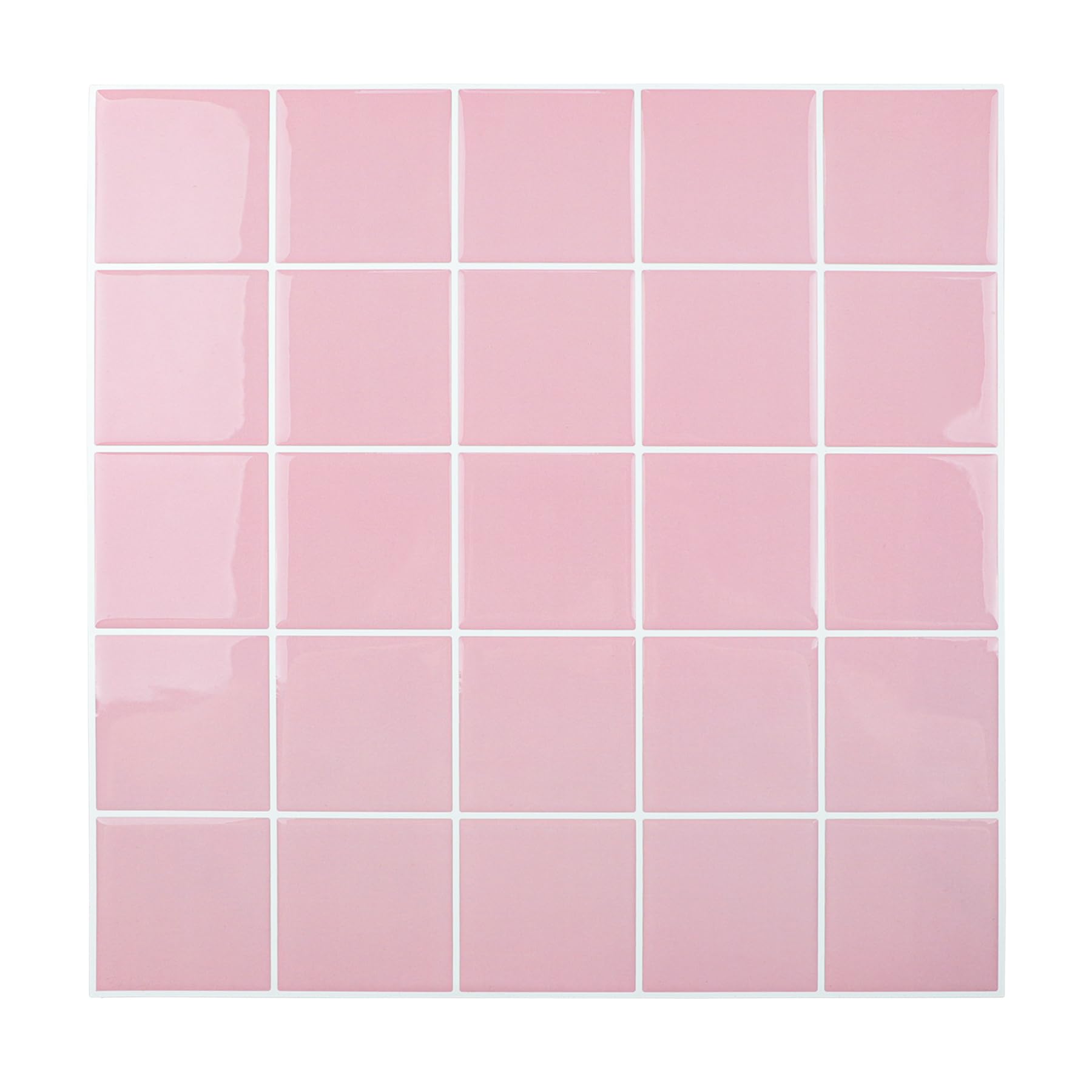 HOMEART Pink Peel and Stick Backsplash Square Tile, 3D Self Adhesive ...