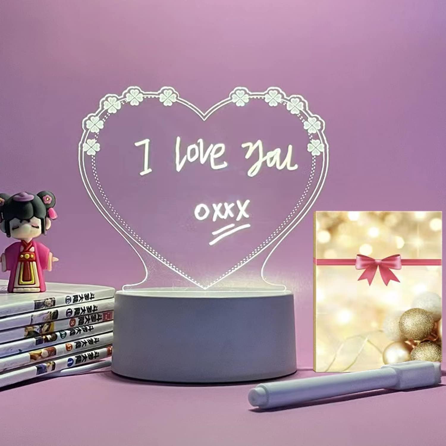 Amazon.com : Acrylic Dry Erase Board with Light Up Stand,Clear Desktop ...