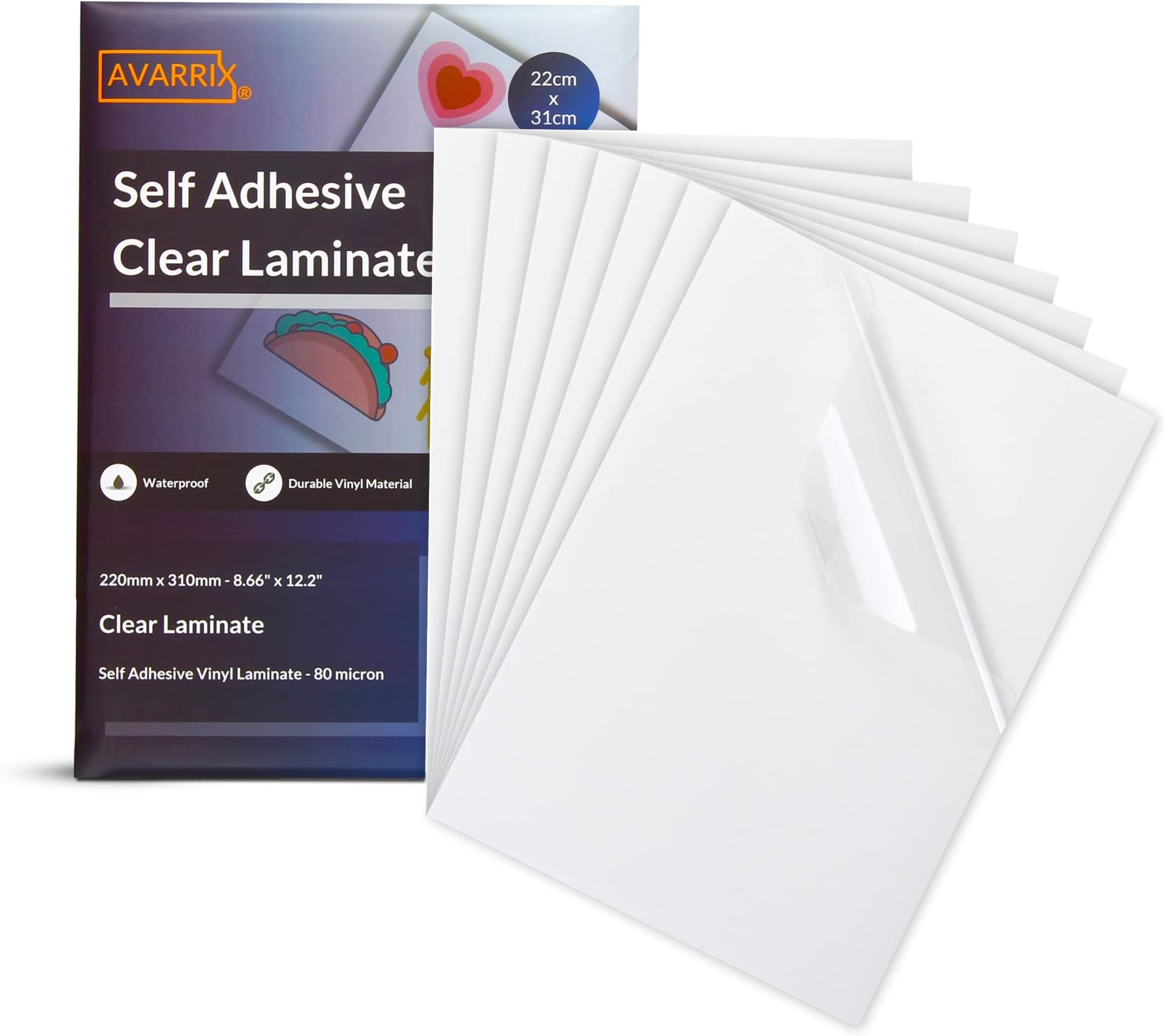 Clear Transparent Sticker Paper (8.5” x 11”) - Glossy Full Sheet Vinyl ...